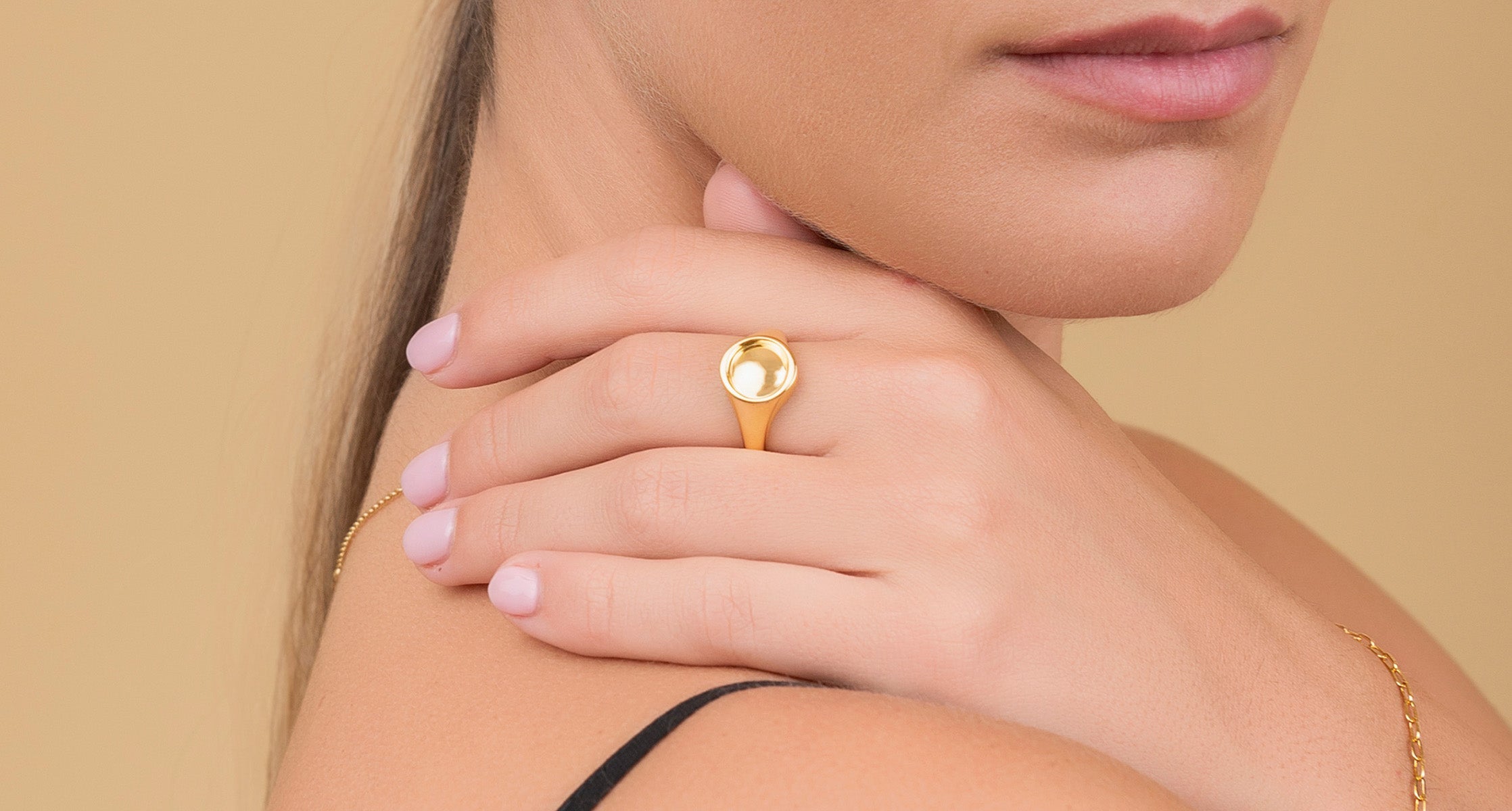 Gold Vermeil Signet Rings Se-Luna